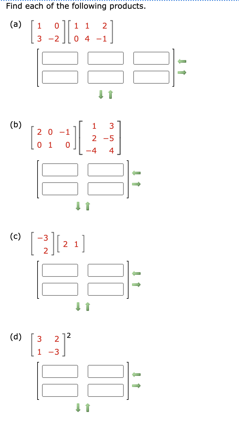 Solved Find each of the following products. (a) | Chegg.com