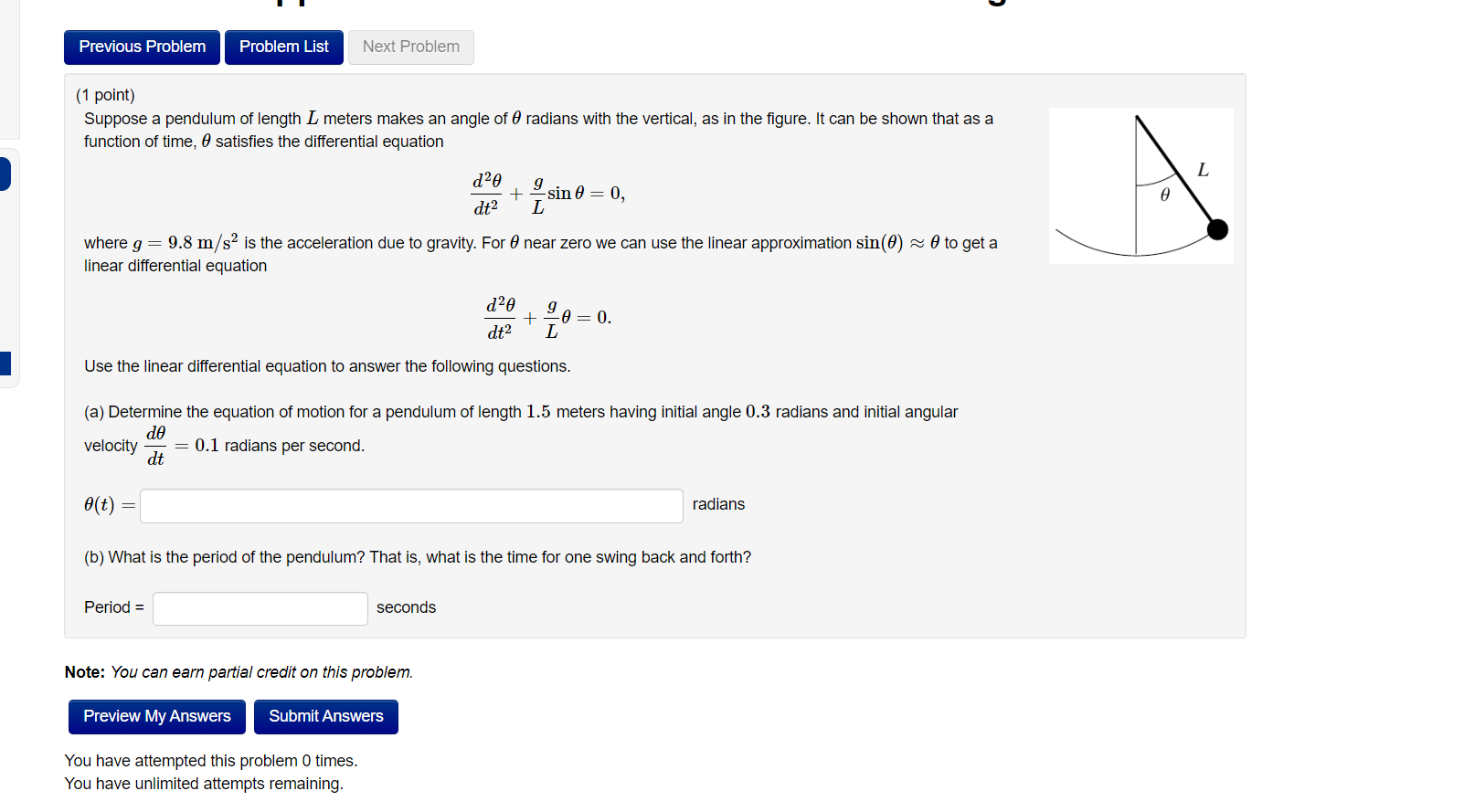 Solved Previous Problem Problem List Next Problem (1 point) | Chegg.com