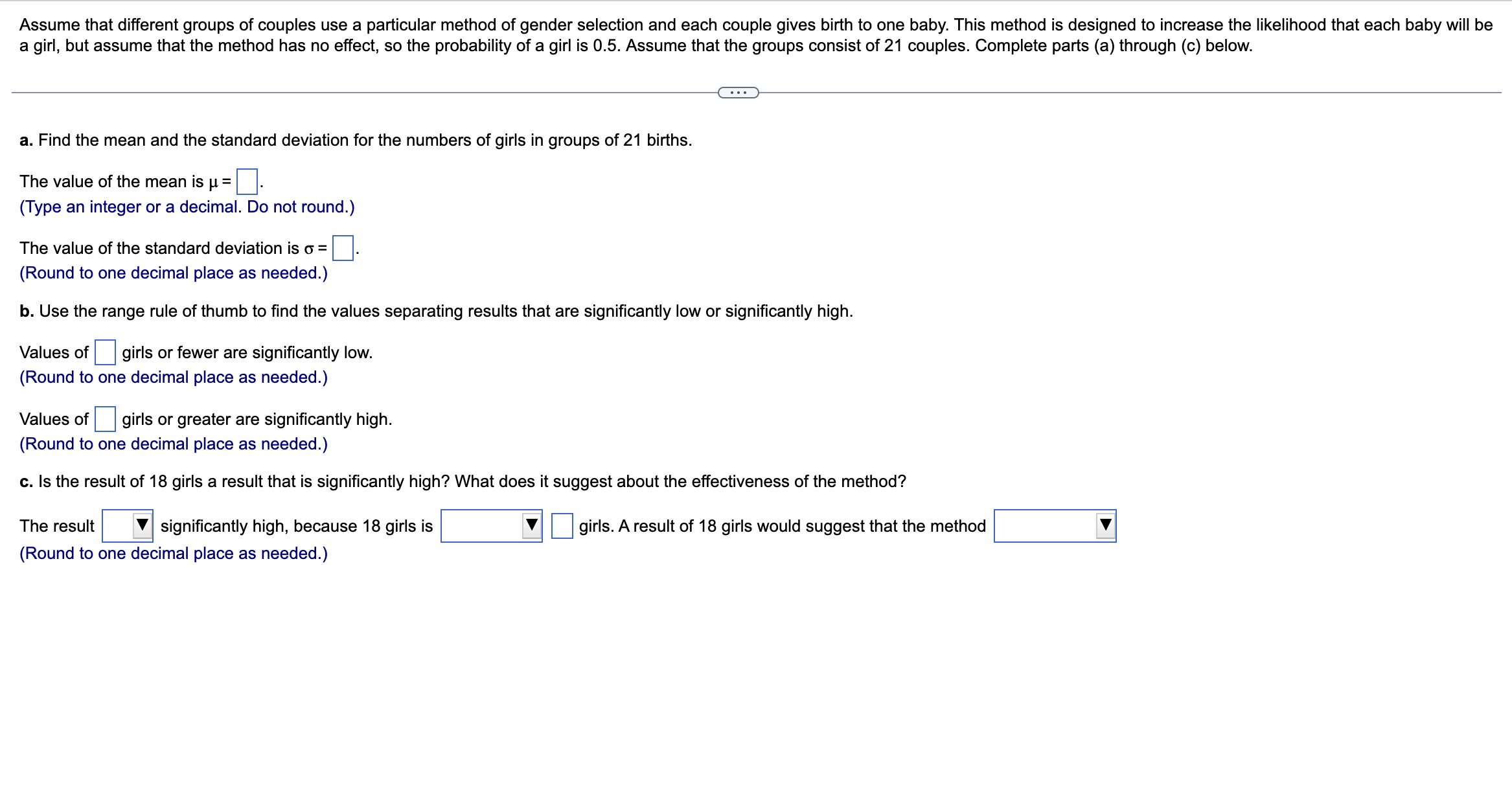 Solved The fill-in-the-blank options for question C are as | Chegg.com