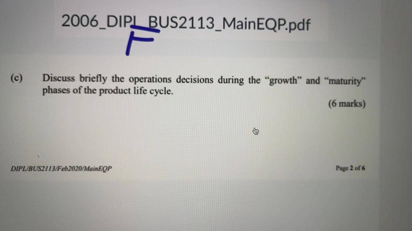 Solved 2006_DIP _BUS2113_MainEQP.pdf (c) Discuss briefly the | Chegg.com