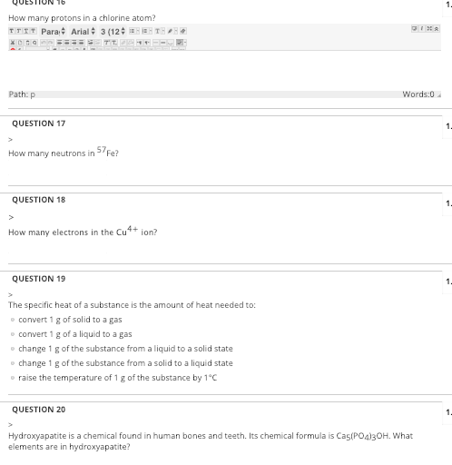 Solved 1. How many protons in a chlorine atom? Path: p | Chegg.com