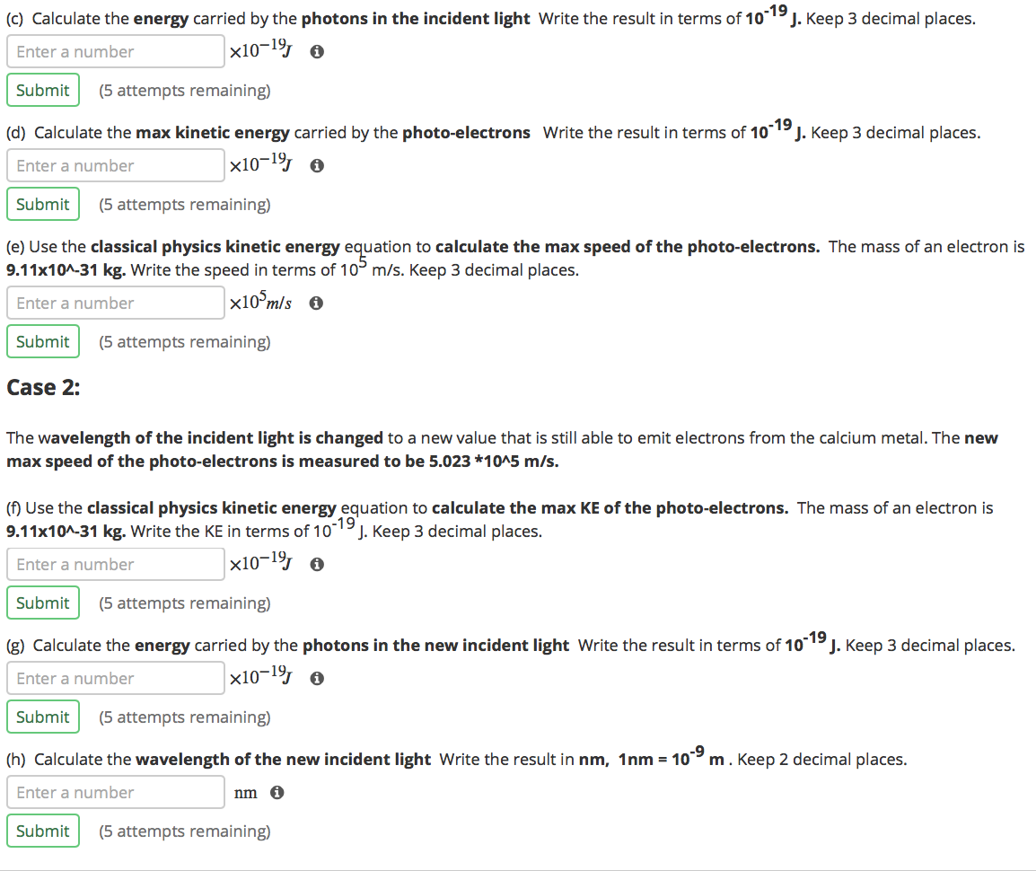 Solved Quantum Physics - Photoelectric Effect 1 Light Light | Chegg.com