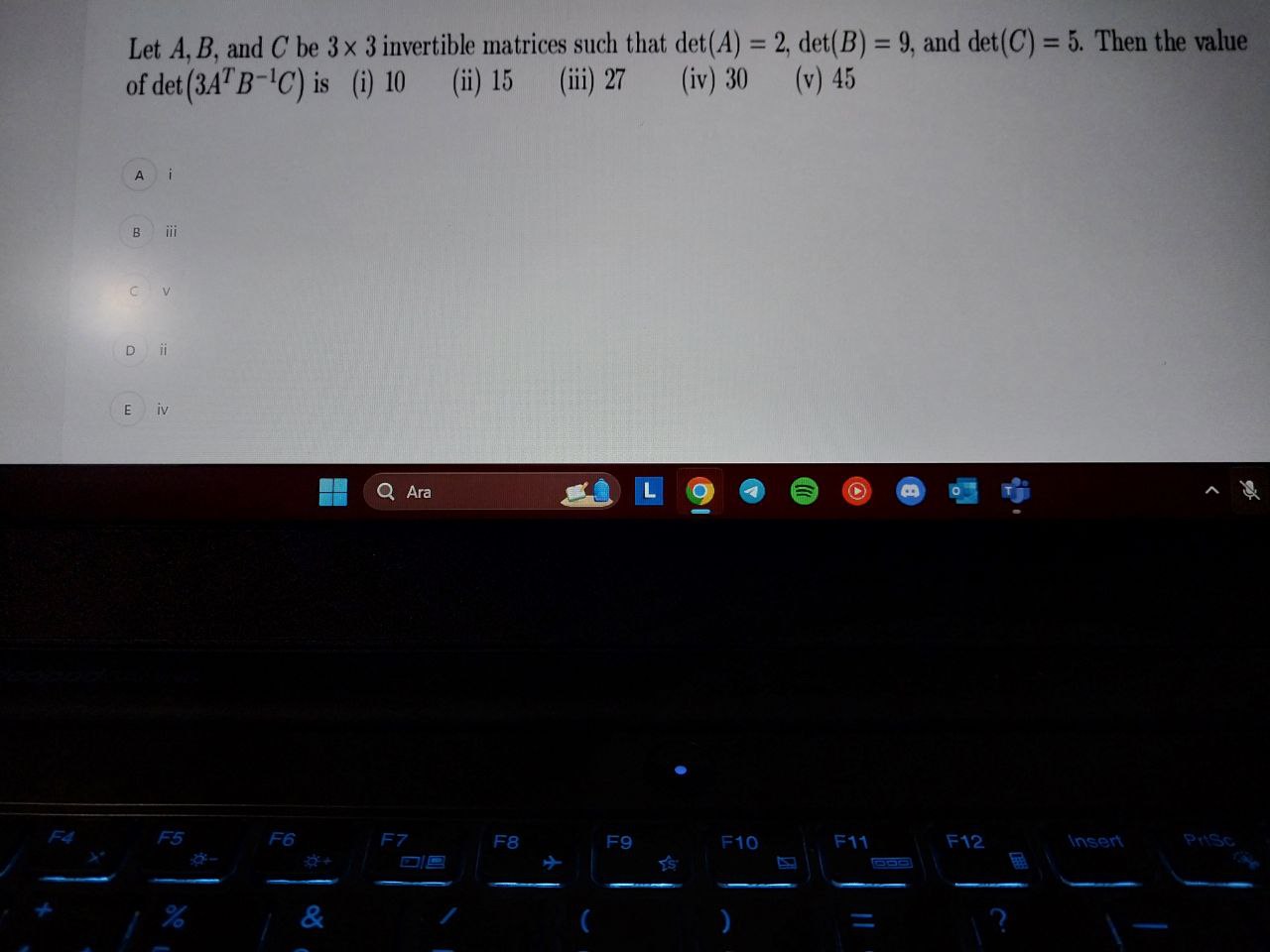 Solved Let A,B, and C be 3×3 invertible matrices such that | Chegg.com