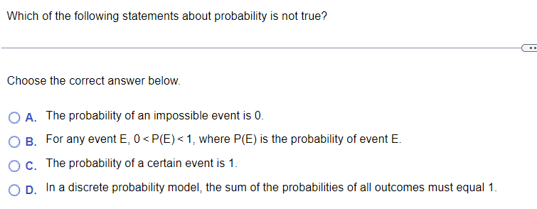 Solved Which of the following statements about probability | Chegg.com