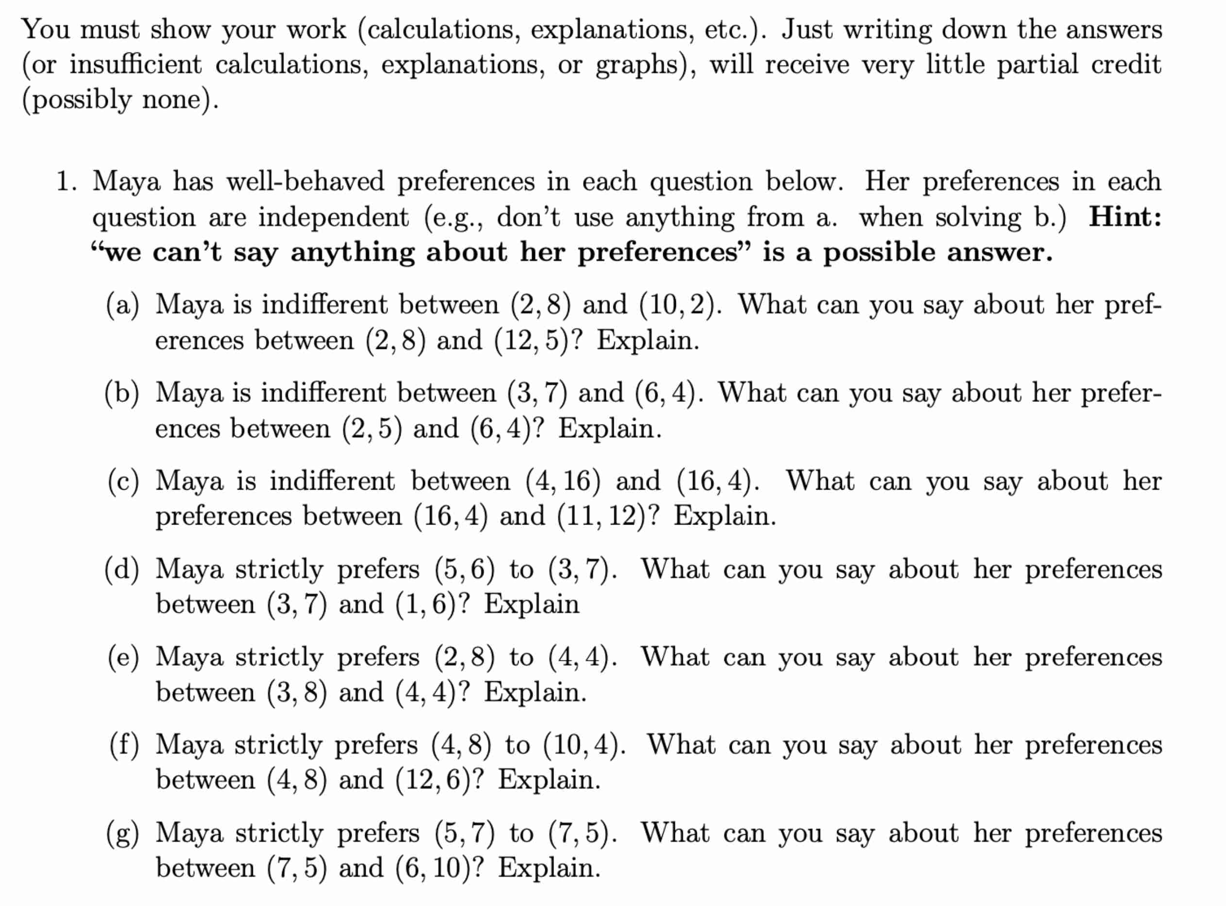 Solved You must show your work (calculations, ﻿explanations, | Chegg.com