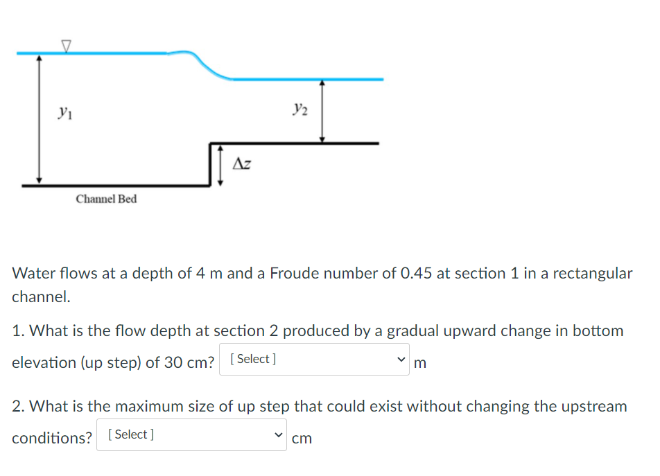 Solved Yi Y2 Az Channel Bed Water flows at a depth of 4 m | Chegg.com