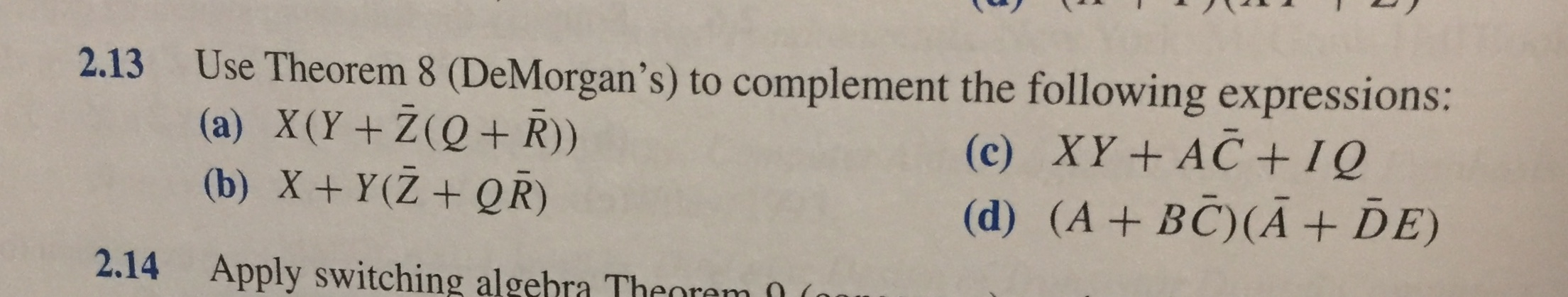 Solved LEMS 2.1 Using switching algebra, simplify the | Chegg.com