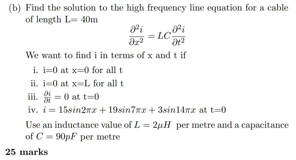 Solved 221 (b) Find the solution to the high frequency line | Chegg.com