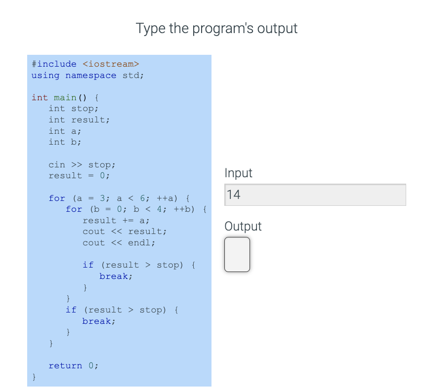 Solved Type the program's output \#include using namespace | Chegg.com
