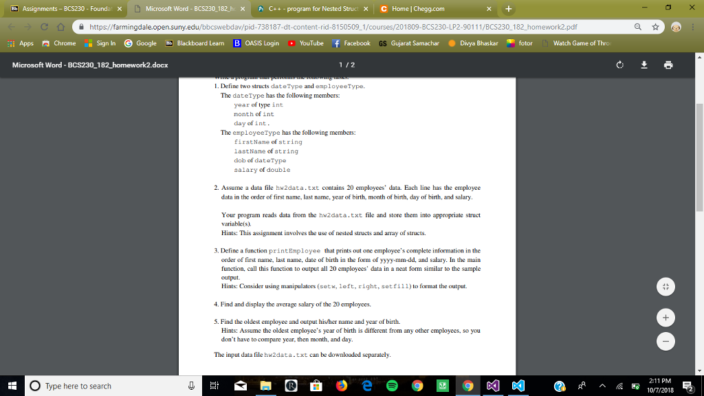 Solved Bb Assignments-BCS230-Founda ×ー Microsoft | Chegg.com