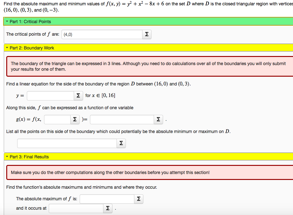 Solved Find the absolute maximum and minimum values of f(x, | Chegg.com