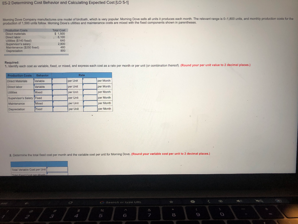 Solved E5-2 Determining Cost Behavior and Calculating | Chegg.com