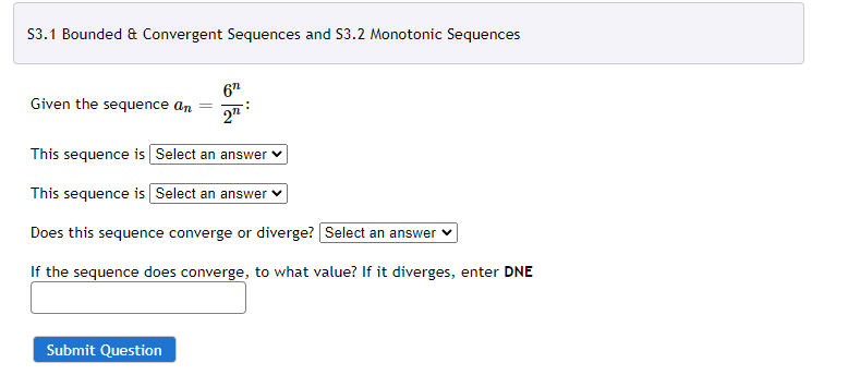 Solved S3.1 Bounded \& Convergent Sequences and S3.2 | Chegg.com