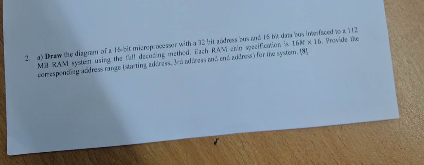 Solved 2. a) Draw the diagram of a 16-bit microprocessor | Chegg.com