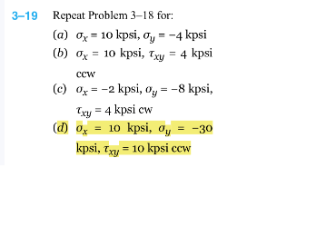 Solved 3-19 Repeat Problem 3-18 for:\\n(a) \\\\sigma | Chegg.com