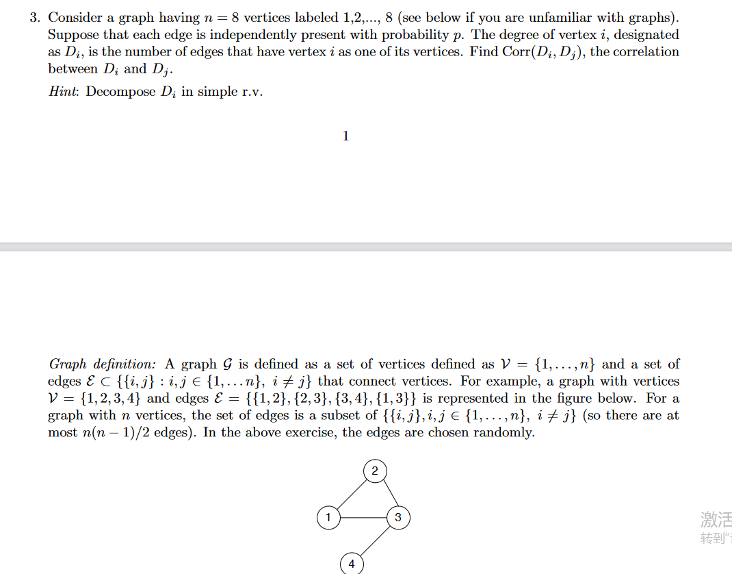 Solved 3. Consider a graph having n= 8 vertices labeled | Chegg.com