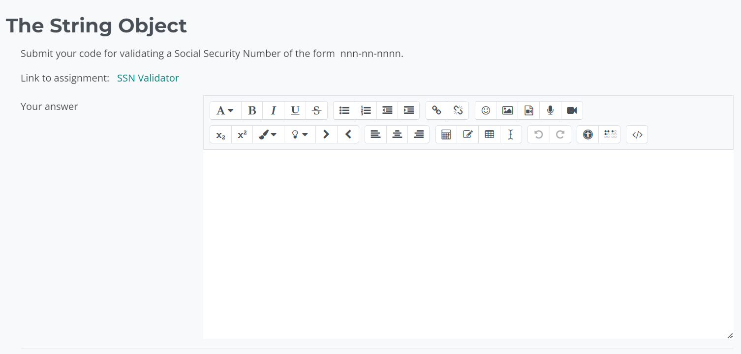 Solved Submit your code for validating a Social Security | Chegg.com