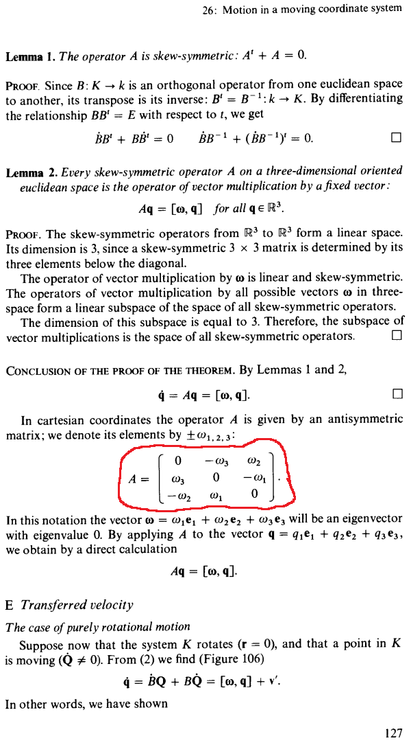 26: Motion in a moving coordinate system Lemma 1. The | Chegg.com