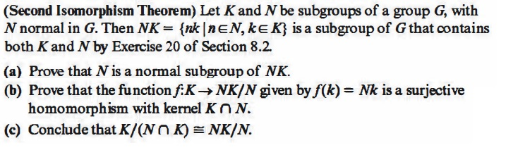 Solved (Second Isomorphism Theorem) Let K and N be subgroups | Chegg.com
