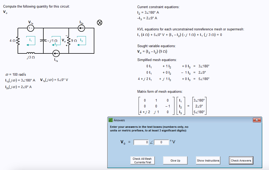 Solved Compute the following quantity for this circuit: | Chegg.com