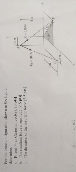 Solved 1 For The Force Configuration Shown In The Figure