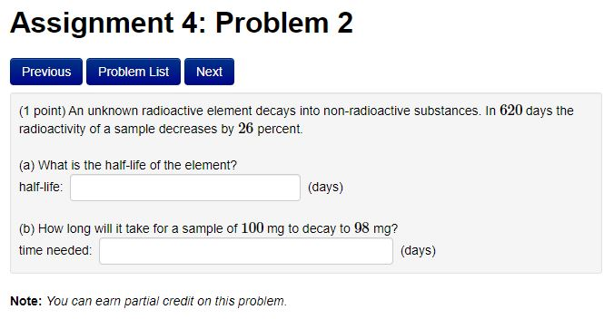 Solved Assignment 4: Problem 2 Previous Problem List Next (1 | Chegg.com