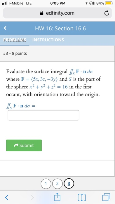 Solved T-Mobile LTE 6:05 PM a edfinity.com HW 16: Section | Chegg.com