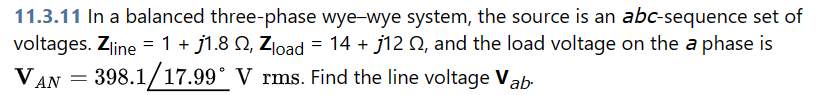 Solved In a balanced three-phase wye–wye system, the source | Chegg.com