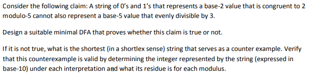 Consider the following claim: A string of O's and 1's | Chegg.com