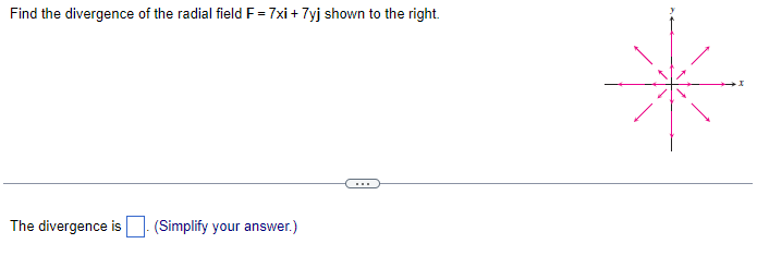 Solved Find the divergence of the radial field F=7xi+7yj | Chegg.com