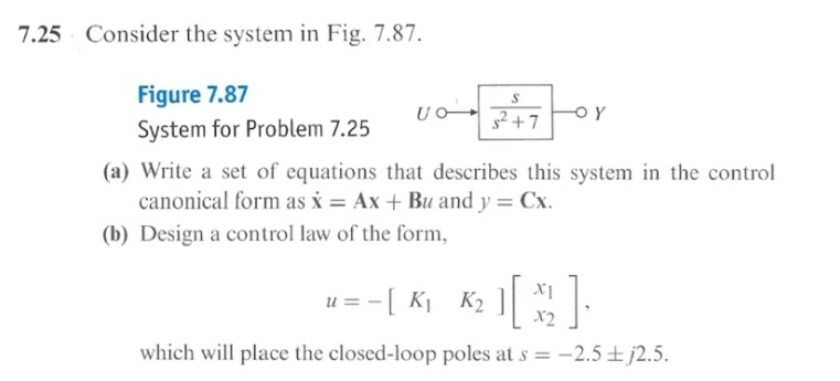 Solved 7.25 ﻿Consider the system in Fig. 7.87.Figure | Chegg.com