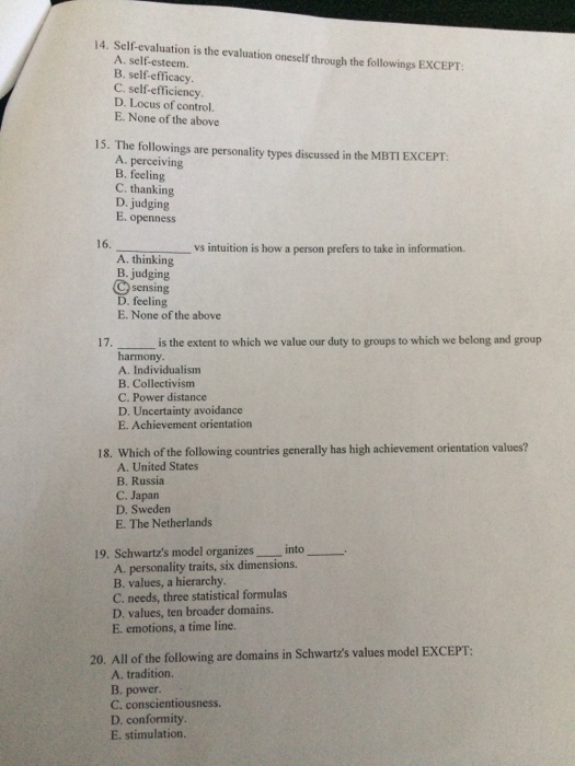 Solved Instruction Please Choose The Best Answer In The 
