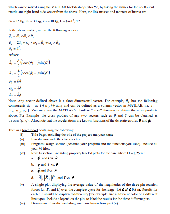 Consider the planar linkage shown below. The crank | Chegg.com
