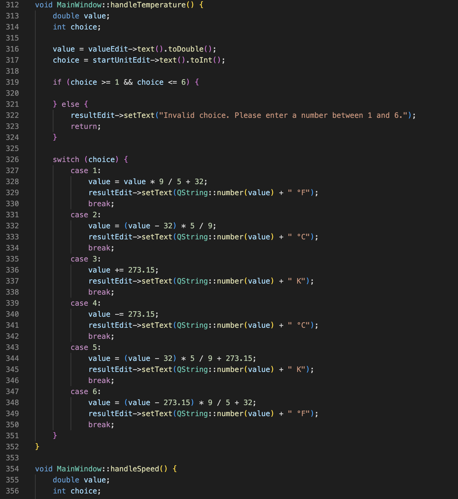 Solved oid MainWindow: : handleMass() \{ double value; char | Chegg.com