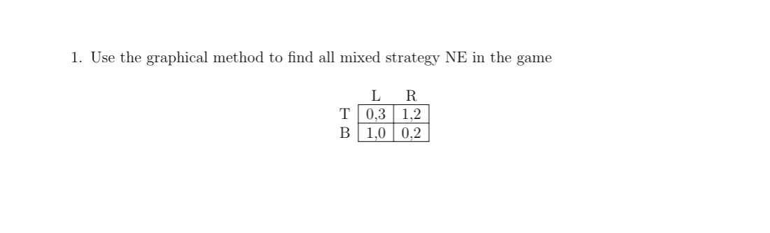 Solved 1. Use the graphical method to find all mixed | Chegg.com