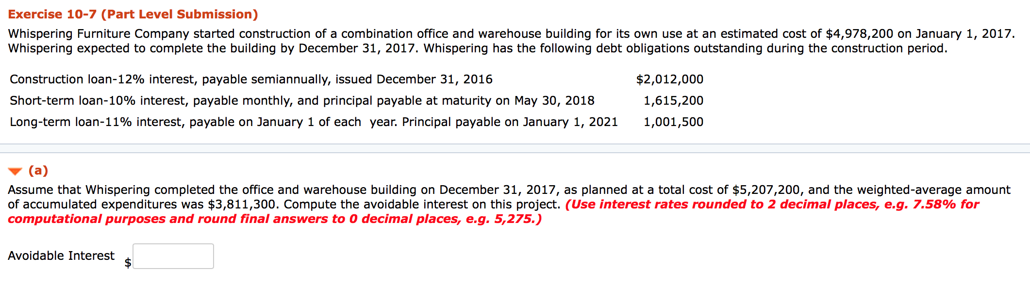 Solved Exercise 10-7 (Part Level Submission) Whispering | Chegg.com
