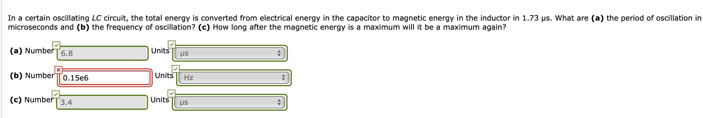 Solved In a certain oscillating LC circuit, the total energy | Chegg.com