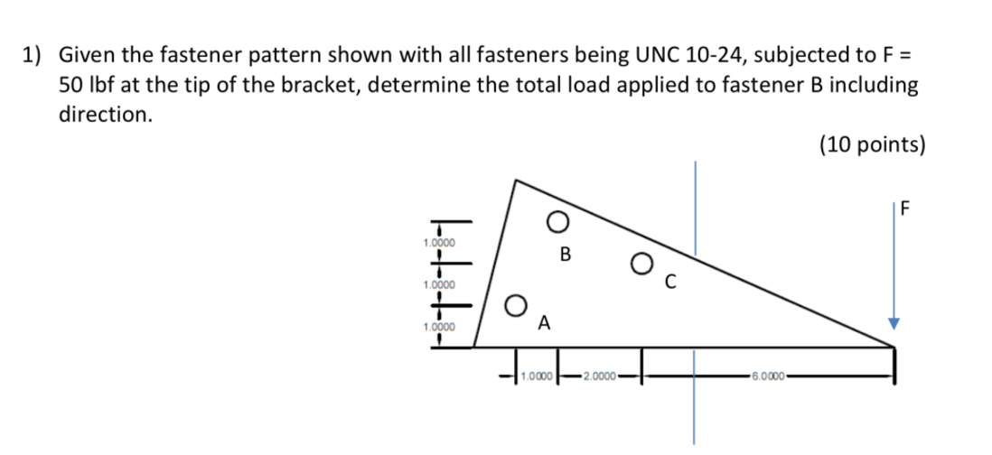 Solved 1) ﻿Given the fastener pattern shown with all | Chegg.com