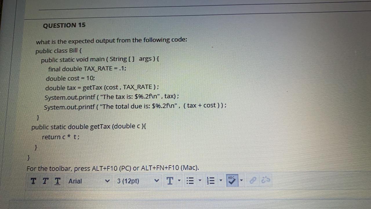 Solved QUESTION 15 what is the expected output from the | Chegg.com