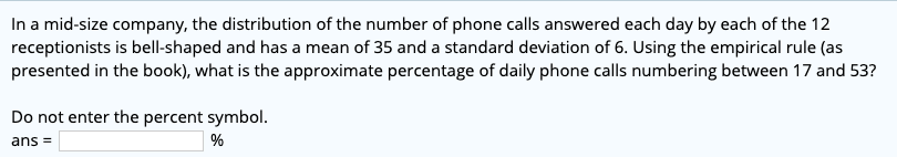 Solved In a mid-size company, the distribution of the number | Chegg.com