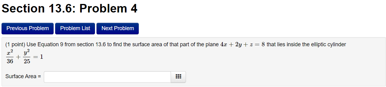 Solved Section 13.6: Problem 4 Previous Problem Problem List | Chegg.com
