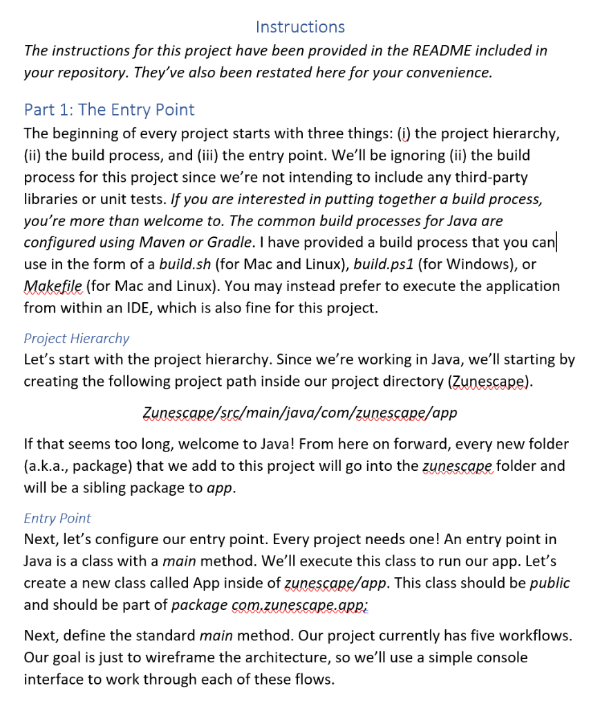 Solved Instructions The instructions for this project have | Chegg.com