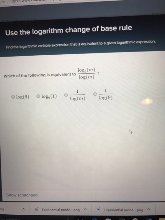Solved Find the logarithmic variable expression that is | Chegg.com
