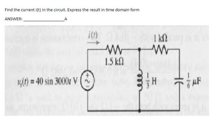 Solved Find the current iſt) in the circuit. Express the | Chegg.com