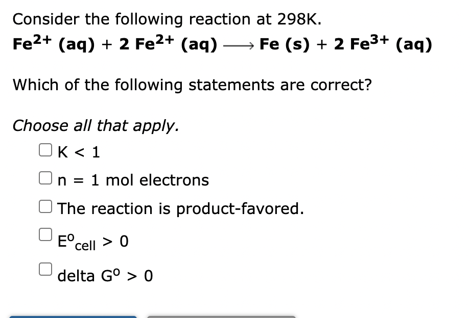 Solved Consider the following reaction at 298 K. | Chegg.com