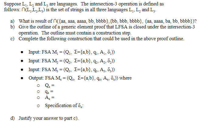 Suppose L1, L2 and L, are languages. The | Chegg.com