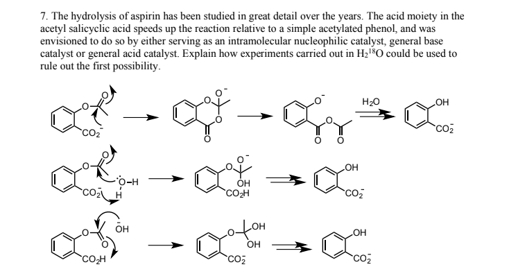 Solved 7. The hydrolysis of aspirin has been studied in | Chegg.com