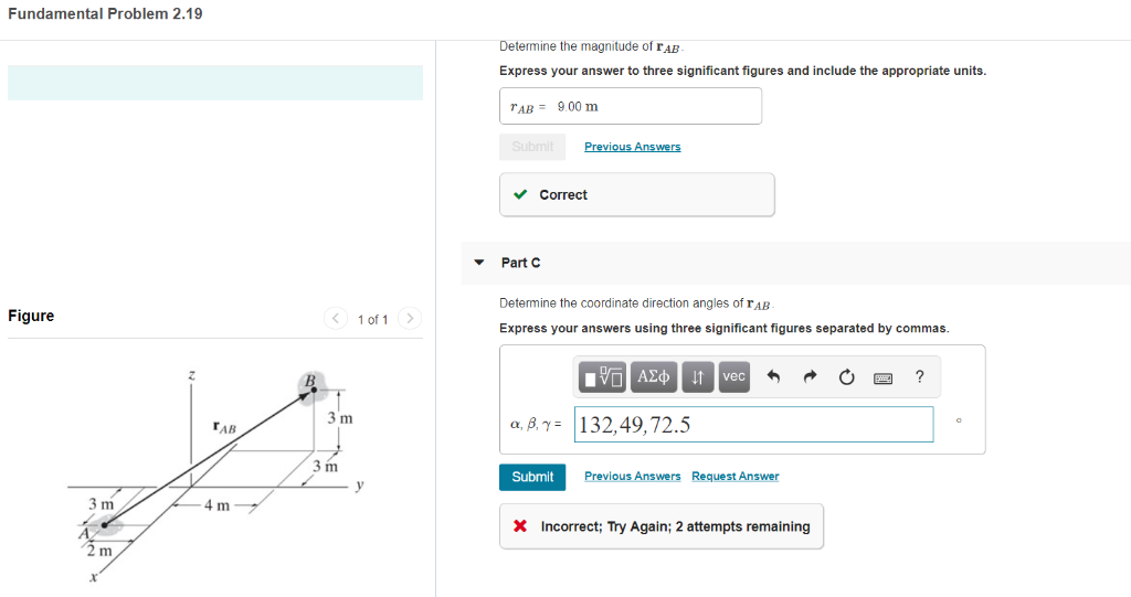 Solved Fundamental Problem 2.19 Determine the magnitude of | Chegg.com