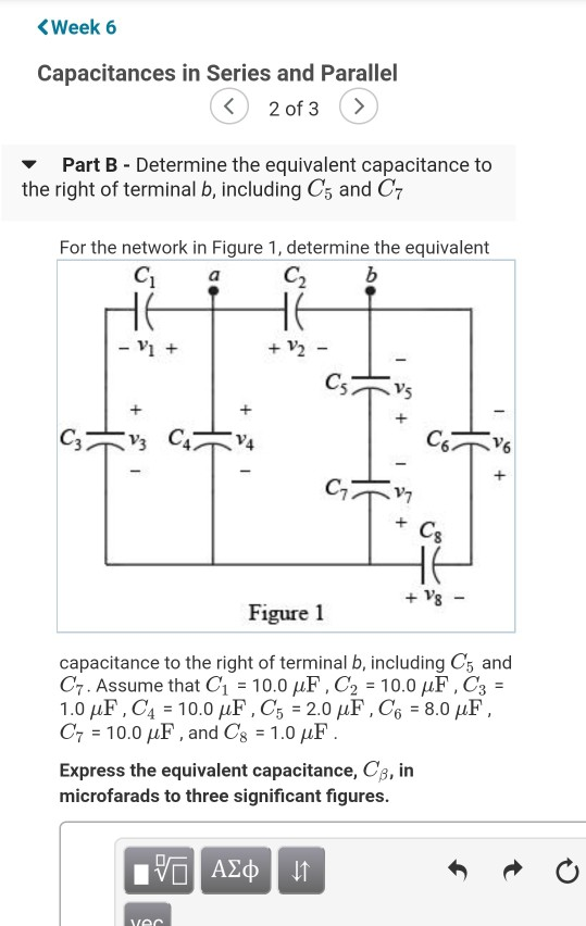 Solved Week 6 Capacitances in Series and Parallel 2 of3 Part | Chegg.com