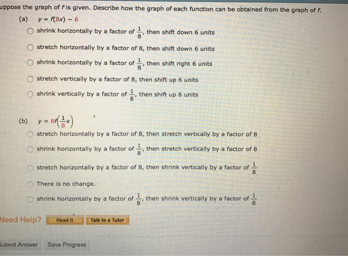 Solved Suppose the graph of f is given. Describe how the | Chegg.com